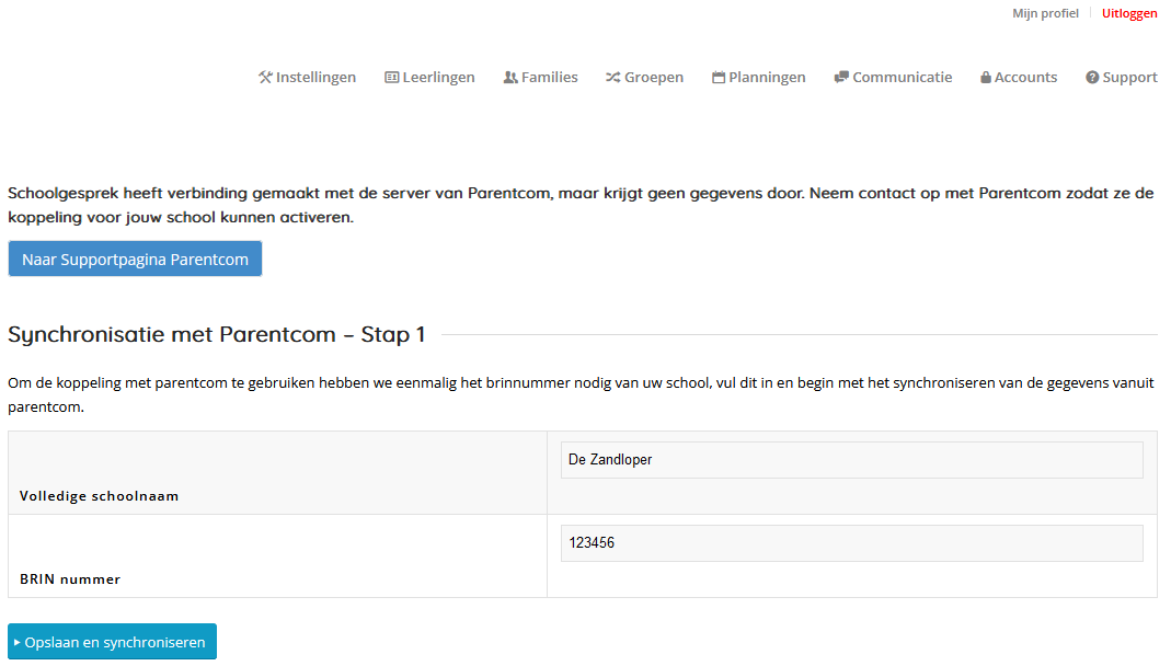 Koppeling maken met Schoolgesprek – ParentCom Helpcenter